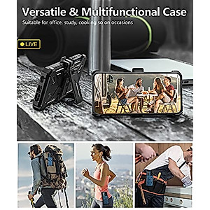 Case for Samsung Galaxy A13 5G: Rugged Protective A13 Cell Phone Cover with Kickstand Clip Holster Stand | Shockproof Bumper Textured Matte Design Military-Grade Heavy Duty Drop Protection - Blue