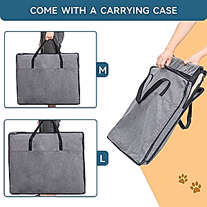 Petsfit Sturdy Wire Frame Soft Dog Crate, Collapsible for Travel (L: 31" x 21" x 26", Light Grey A)