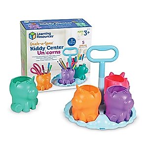 Learning Resources Create-a-Space Kiddy Center Unicorns, 5 Pieces, Ages 3+, Classroom Supplies, School Supplies for Teachers, Caddy Organizer, Classroom Organizers