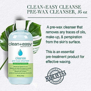Clean + Easy Cleanse Pre Wax Cleanser & Soothe Aloe Vera Gel Post Waxing Treatment, 16 oz each