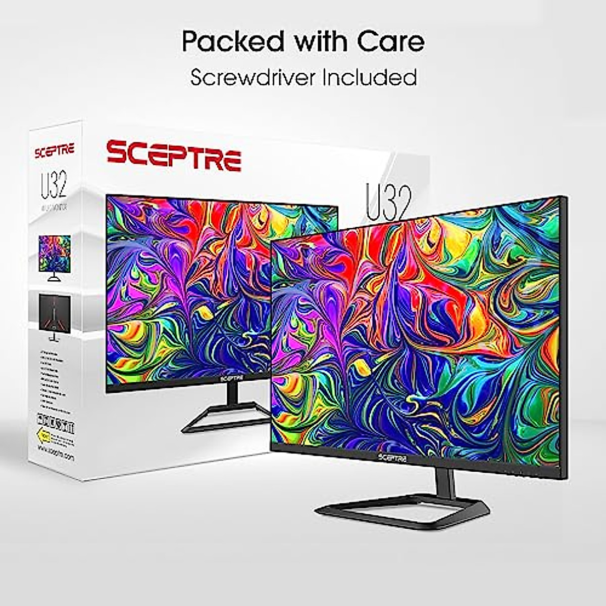 SCEPTRE 32-inch IPS 4K UHD 3840 x 2160 Monitor DisplayPort x2 HDMI x2 99% sRGB Build-in Speakers, Machine Black 2024 (U325W-UPT)