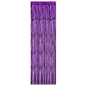 Mr. Pen- Metallic Foil Curtains, Purple Backdrop, 3.3 x 8.3ft, Purple Tinsel Backdrop, Foil Fringe Curtains Party Decorations, Tinsel Curtain Backdrop, Foil Curtain Backdrop, Birthday Door Decoration