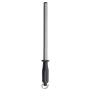 Messermeister 12” Diamond Oval Sharpening Rod - Knife Sharpener - Fast-Cutting 800 Grit Diamond Abrasive - Ergonomic Handle & Non-Marking Tip