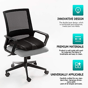 QYILAY Car Memory Foam Heightening Front Seat Cushion for Short People Driving, Hip(Coccyx/Tailbone) and Lower Back Pain Relief Butt Pillows, Adult Booster Seat for Car. (Black)