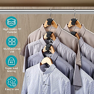 SUHERCBD 40 Pc Value Pack Space Saving Hanger Hooks, AS SEEN ON TV,Ultra Premium Hanger Hooks Triple Closet Space,Cascade Hangers to Create Up to 5X More Closet Space (Black Cat 2 in)