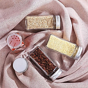 WUWEOT 24 Pack Plastic Spice Jars, 4 oz Spice Bottle Square Seasoning Containers, Reusable Salt Pepper Shaker with Airtight Lid Labels and Funnel for Spice, Herbs, Powder and Glitters