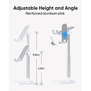 narmle Cell Phone Stand, Adjustable Phone Stand for Desk, Desktop Phone Holder Stand, Tall Phone Stand Cradle Compatible with iPhone, Galaxy and All Smart Phones