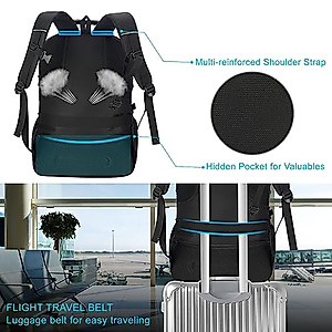 YAMTION 18.4in Men Laptop Backpack with Shoe Compartment for Gym Hiking Business,Large Carry On Travel Bag with PC Compartment,Waterproof College Bookbag School Backpack for Women,Black