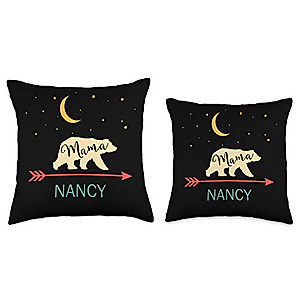 Mama Bear Nancy Name Gifts Nancy Name Gift Personalized Mama Bear Home Decor Throw Pillow, 16x16, Multicolor