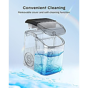Nugget Countertop Ice Maker, Silonn Chewable Pellet Ice Machine with Self-Cleaning Function, 33lbs/24H, Portable Ice Makers for Home, Kitchen, Office, Black