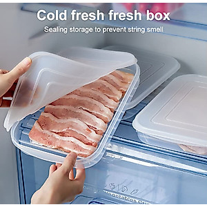 HXYCNNA 2 Pack Bacon Keeper, Bacon Storage Containers, Lunch Meat Container For Refrigerator, food Storage Containers With Lids Airtight, Deli Meat & Cheese Stackable Food Storage Organizer