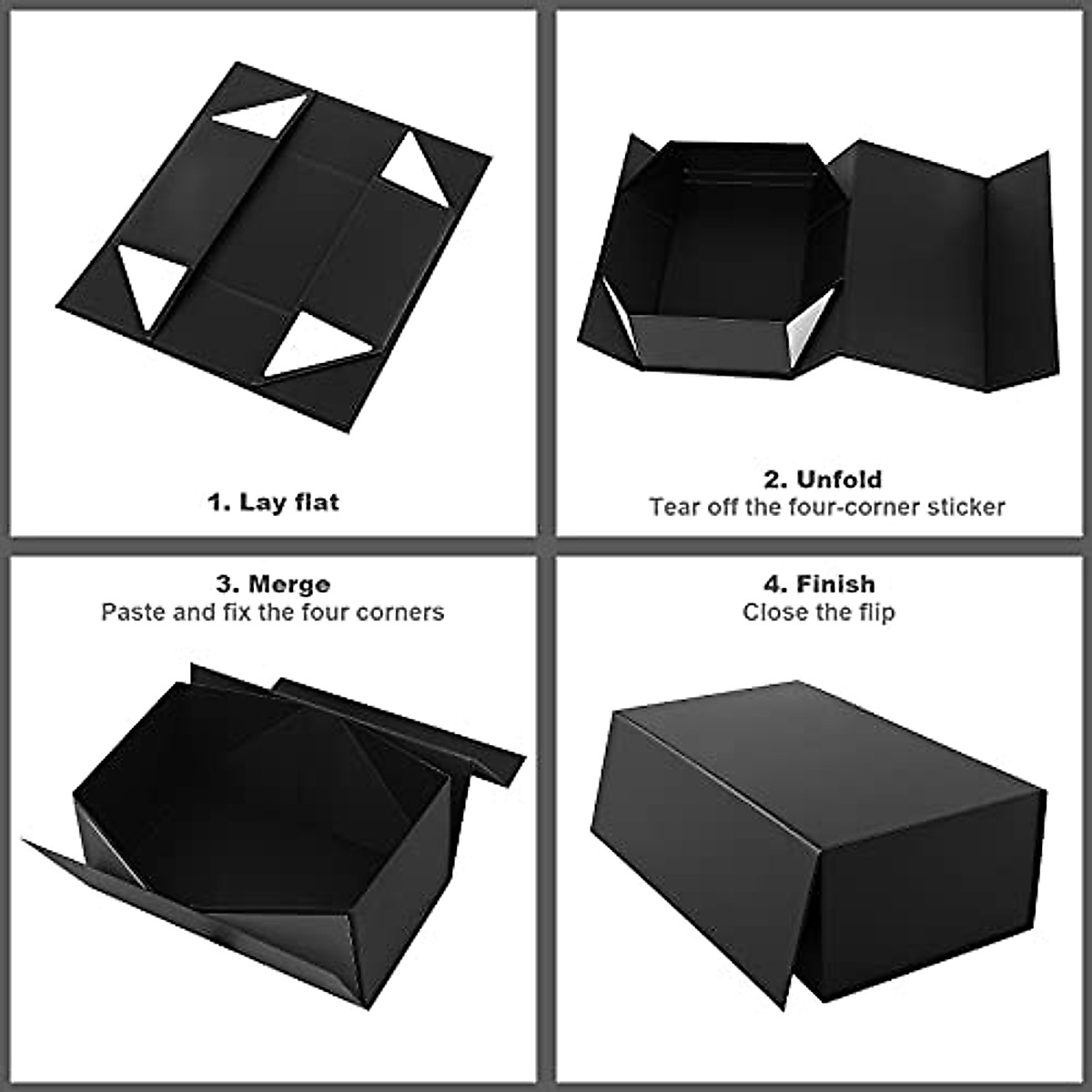 PACKHUB Gift Box with Magnetic Closure Lid 12" X 6" X 4" Luxury for Gift Packaging, Bridesmaid Proposal Box, Magnetic Gift Box for Gifts…