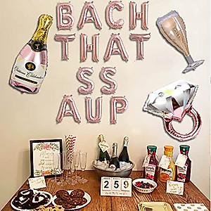 HEETON Bachelorette Party Bach That Balloon Banner Brunch Bridal Shower Party Decorations Nash Bachelorette Party Sign Rose Gold Floral Decorations for Bridal Shower Bubbly Bar