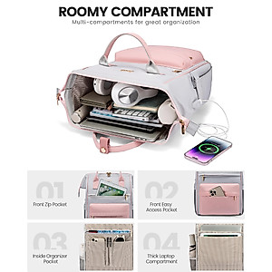 LOVEVOOK Laptop Backpack for Women Teacher Nurse Bag, 15.6 Inch Womens Work Bags, Waterproof Travel Backpack Purse, Business Computer Laptop Bag with USB Port