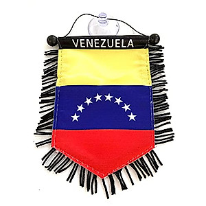 Venezuela Venezuelan Flag for cars stickers decals small window hanging mini banners rearview mirror car accessories automobile homes windows STICKS to Glass Quality Made mini Banners