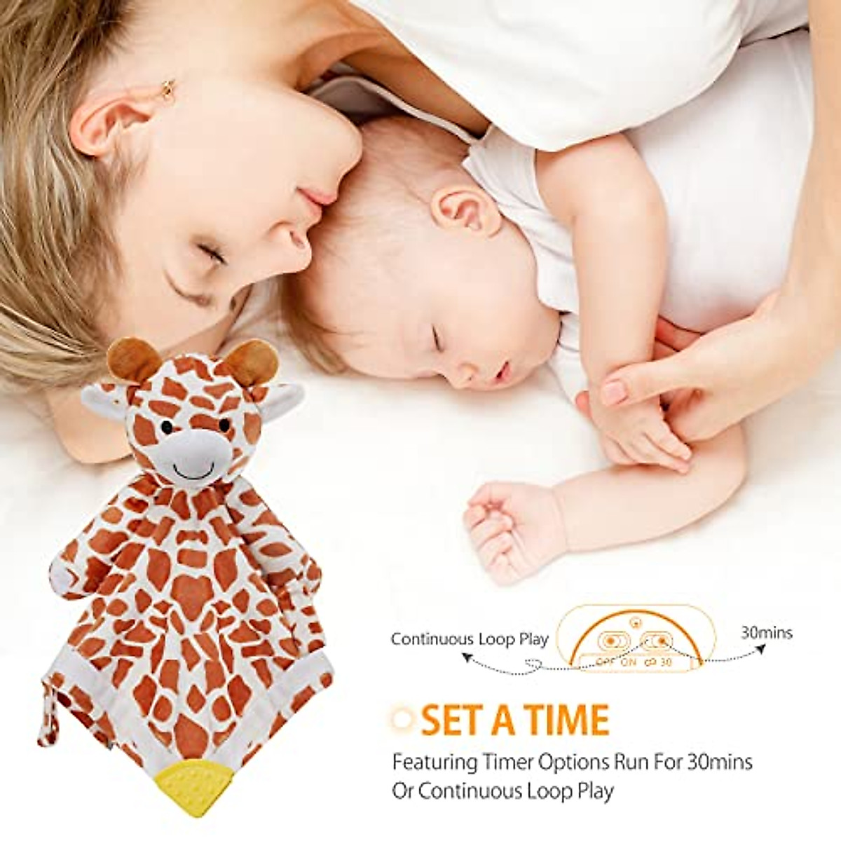 BEREST Baby Sound Sleep Soother Giraffe- White Noise and Lullaby Infant Sleeping Aid with Cry Sensor at Nap Time Routine,Awesome Baby Gift Portable Plush Toddler Snuggle Toy