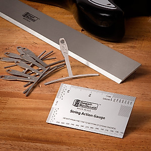 StewMac Basic Guitar Setup Kit - Inches | Includes String Action Gauge, 18" Precision Straightedge, and 9 Understring Radius Gauges | Professional, Accurate, and Easy to Read Luthier Tools