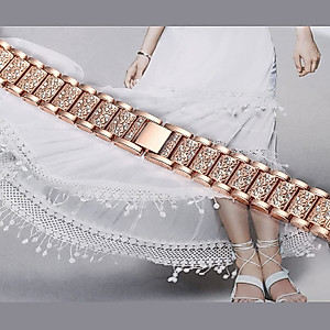 Mtozon Bling Bands Compatible with Google Pixel Watch 3 41mm Replacement Wristband Women，Rose Gold