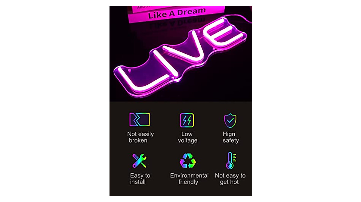 LIVE Neon Sign for Streamers - Eye-Catching Decor