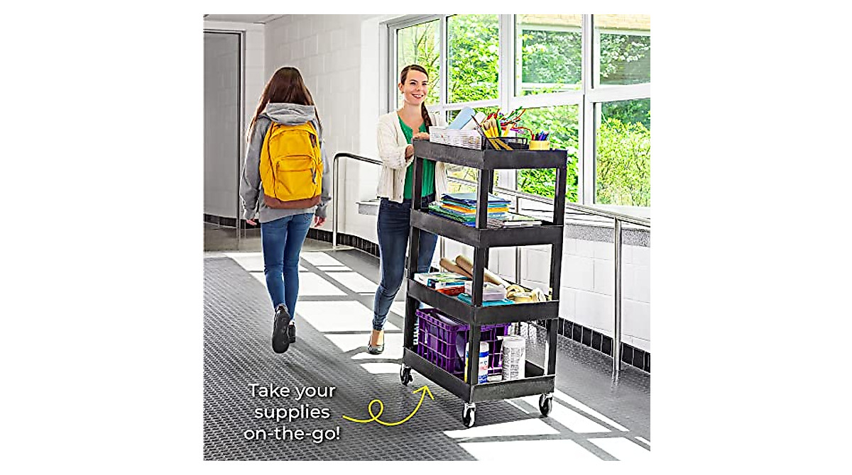 Tubstr 4 Shelf Tall Utility Cart | Durable USA Made Storage