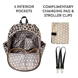 TWELVElittle Companion Diaperbag Backpack 3.0 *NEW* - Includes Changing Pad, D riings & Stroller Clips. Insulated Pockets - Leopard