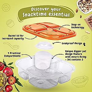 SANOEARTH Snack Containers [7 Packs] Lunch Containers For Kids | Lunchable Container | Snack Containers for Kids | Snack Containers For Adults | 3 Dippers