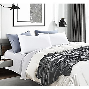 ALEXANDRA'S SECRET HOME COLLECTION Microfiber Pillowcase with Zipper, Pack of 2 Soft and Comfort Pillow Cases (Standard, White)