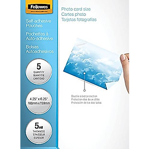 Fellowes Laminating Pouches, 5Mm, 4-1/4X6-1/4