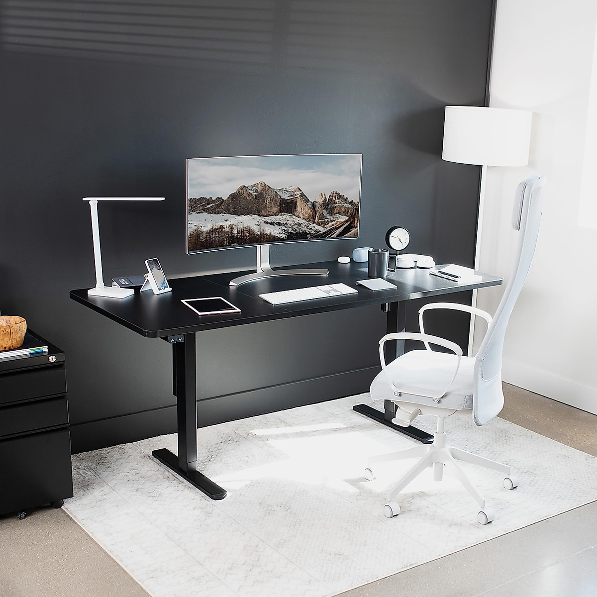 VIVO Electric 71 x 30 inch Stand Up Desk, Height Adjustable, Black Top Black Frame, DESK-KIT-0B7B