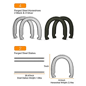 Horseshoe Tossing Game Kit & Pickleball Net with 4 Pickleballs