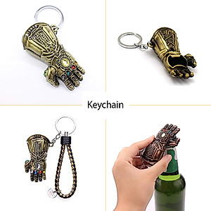Nidavellir 2-Pack Magnetic Hammer Shaped Beer Opener and Glove Keychain Bottle Opener, Beer Gifts Bottle Opener for Men, Husband, Dad, Grandpa, Boyfriend