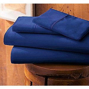 Cotton Home Depot Soft & Cozy 100% Egyption Cotton 400 Thread Count 4 Piece Bed Sheet Set (Flat Sheet, Fitted Sheet & 2 Pillow Cases) , Pocket Size 19 Inches