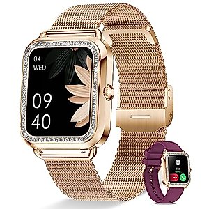 Smart Watch for Women(Answer/Make Calls) 1.59" Small Screen Fitness Tracker with Heart Rate Sleep Monitor Blood Oxygen Pedometer Calories DIY Dial 19 Sport Modes Smartwatch for iOS Android Phone