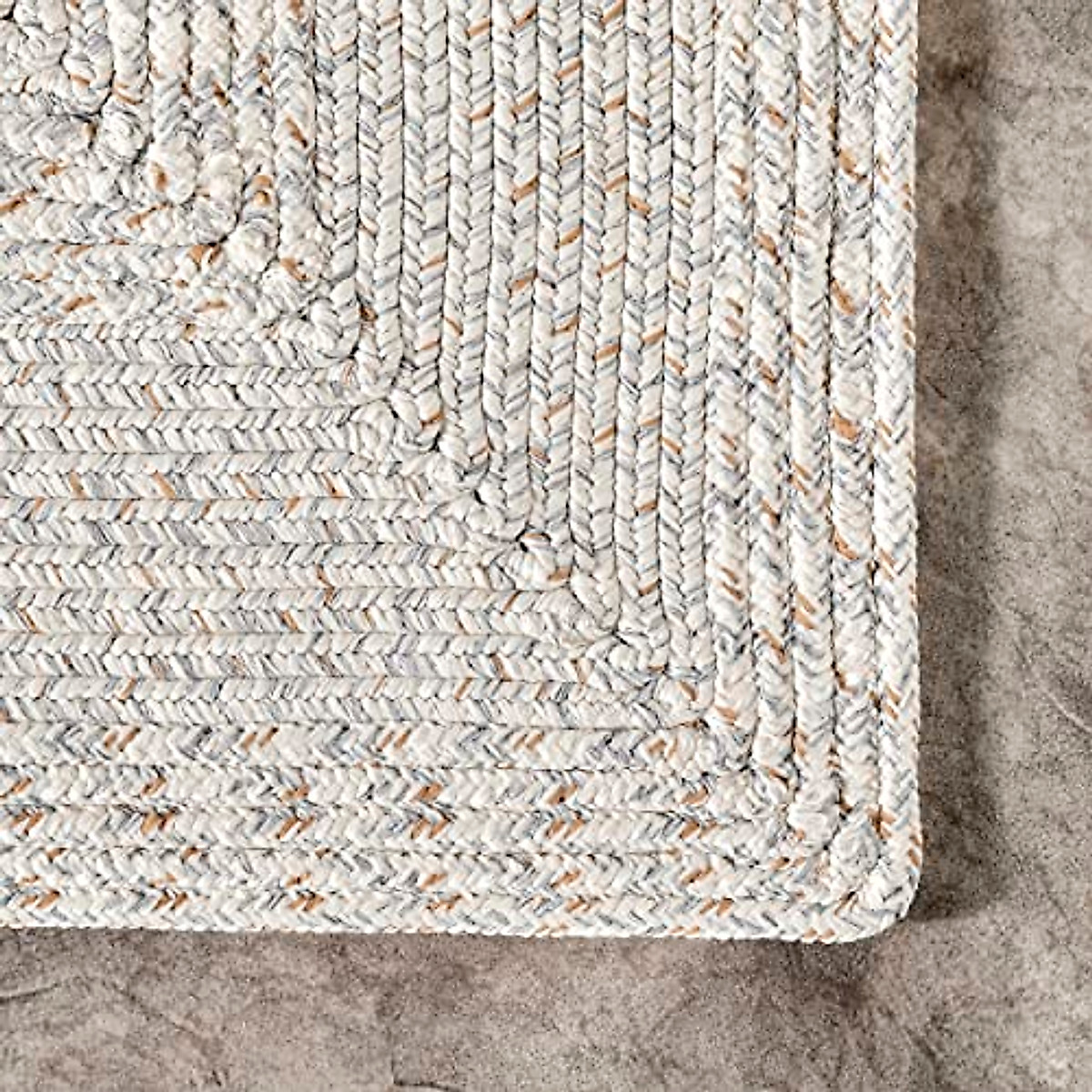 nuLOOM Rowan Braided Texture Indoor/Outdoor Area Rug, 6' Round, Ivory
