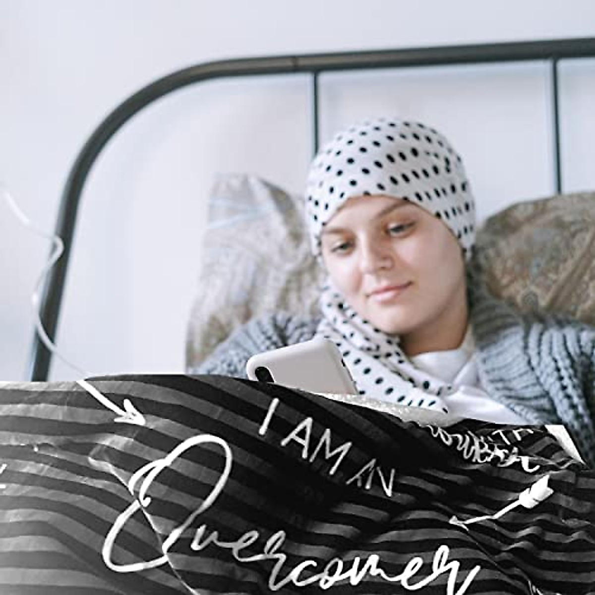 WiseOwell Wish OWL Overcomer Letterboard Healing Compassion Blanket | Get Well Soon Gifts for Men | Comfort Items for Chemo Patients | Inspirational Gifts for Women Cancer Gifts for Men