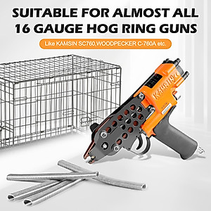 KIMSING SC760 16 Gauge 5/8'' Crown Galvanized C Ring Staples C-Rings Hog Rings, Wire Fencing Staples, Fasteners for C Ring Stapler, Hog Ring Tool, C Ring Plier, 1000 PCS/Pack