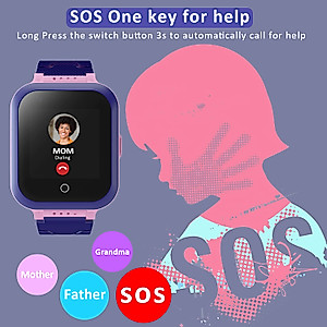 Kids Smart Watch, 4G WiFi GPS LBS Tracker SOS Emergency Call Video Chat Children Smartwatches, IP67 Waterproof Phone Watch for Age 4-12 Boys Girls, Compatible with Android/iPhone iOS (Pink)