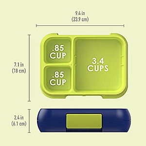 Bentgo® Pop - Leak-Proof Bento-Style Lunch Box with Removable Divider for 3-4 Compartments - Perfect for Kids 8+ and Teens, Microwave/Dishwasher Safe, BPA-Free & Sustainable (Navy Blue/Chartreuse)