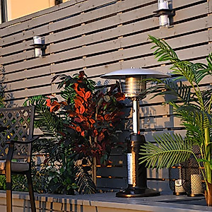 Giantex Portable Patio Tabletop Heater, 11,000 BTU Outdoor Propane Gas Table Top Heater W/ Weighted Base, Adjustable Thermostat, Suitable for Backyard, Garden, Commercial Restaurant (Black)