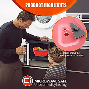 rgrfsdgx Adjustable Pizza Storage Container, Pizza Slice Container can be Microwaved and Reused, Pizza Slice Pack with 5 Heating Plates.