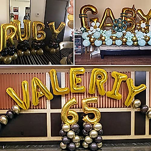 TONIFUL 40 Inch Large Gold Letter O Balloons Helium Balloons,Foil Mylar Big Balloons for Birthday Party Anniversary Supplies Decorations