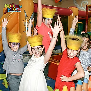 Novelty Place Yellow Hairy Costume Headband - Fun and Fuzzy Crazy Hair Wig Troll Hair Costume Accessories - Perfect for Sports Parties, Costume, Cosplay, and Halloween - Fit Kids, Teens and Adults