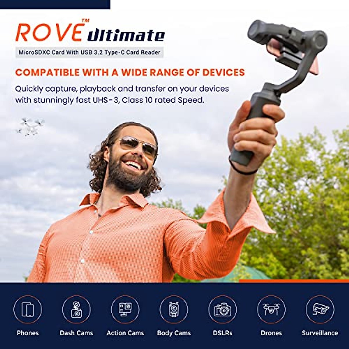 ROVE Ultimate Micro SD Card microSDXC 128GB Memory Card with USB 3.2 Type C Card Reader 170MB/s C10, U3, V30, 4K, A2 for Dash Cam, Android Smart Phones, Tablets, Games
