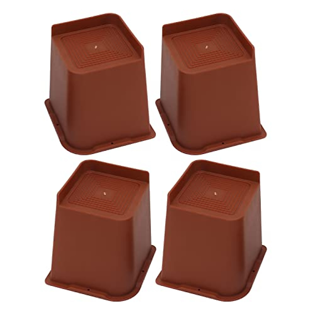 Oumefar 4Pcs Furniture Lift Risers ABS Furniture Bed Risers 6 Inch 8 Inch Heavy Duty Risers for Sofa and Table (Brown)