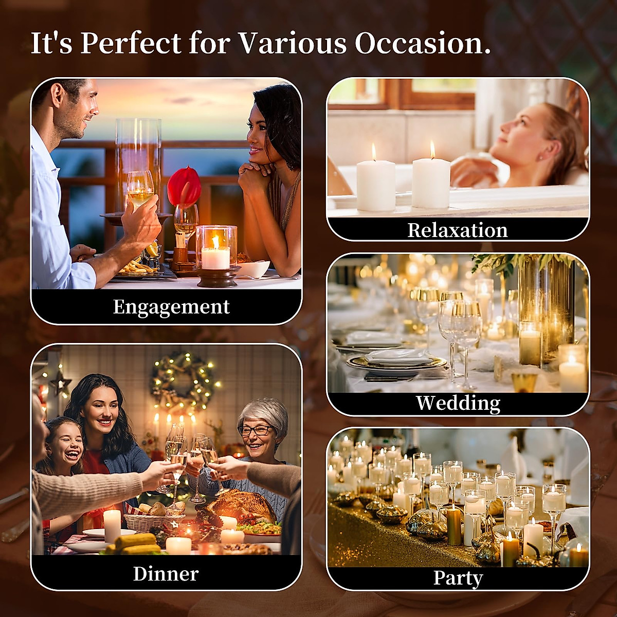 KONNI White Pillar Candles Set of 6, 3"x 3" Unscented Pillar Candles Bulk, 30 Hours Long Burning Candles, Smokeless&Dripless Large Round Candle for Wedding, Home Decoration, Parties, Spas, Dinner