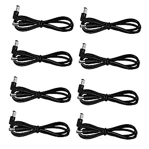 Godtone Guitar Effect Pedal Power Supply DC Cable 5.5 x 2.1mm Power Lead/Cord(24 inch, 8 Pack), Male to Male Connector Plug Wire Adapter