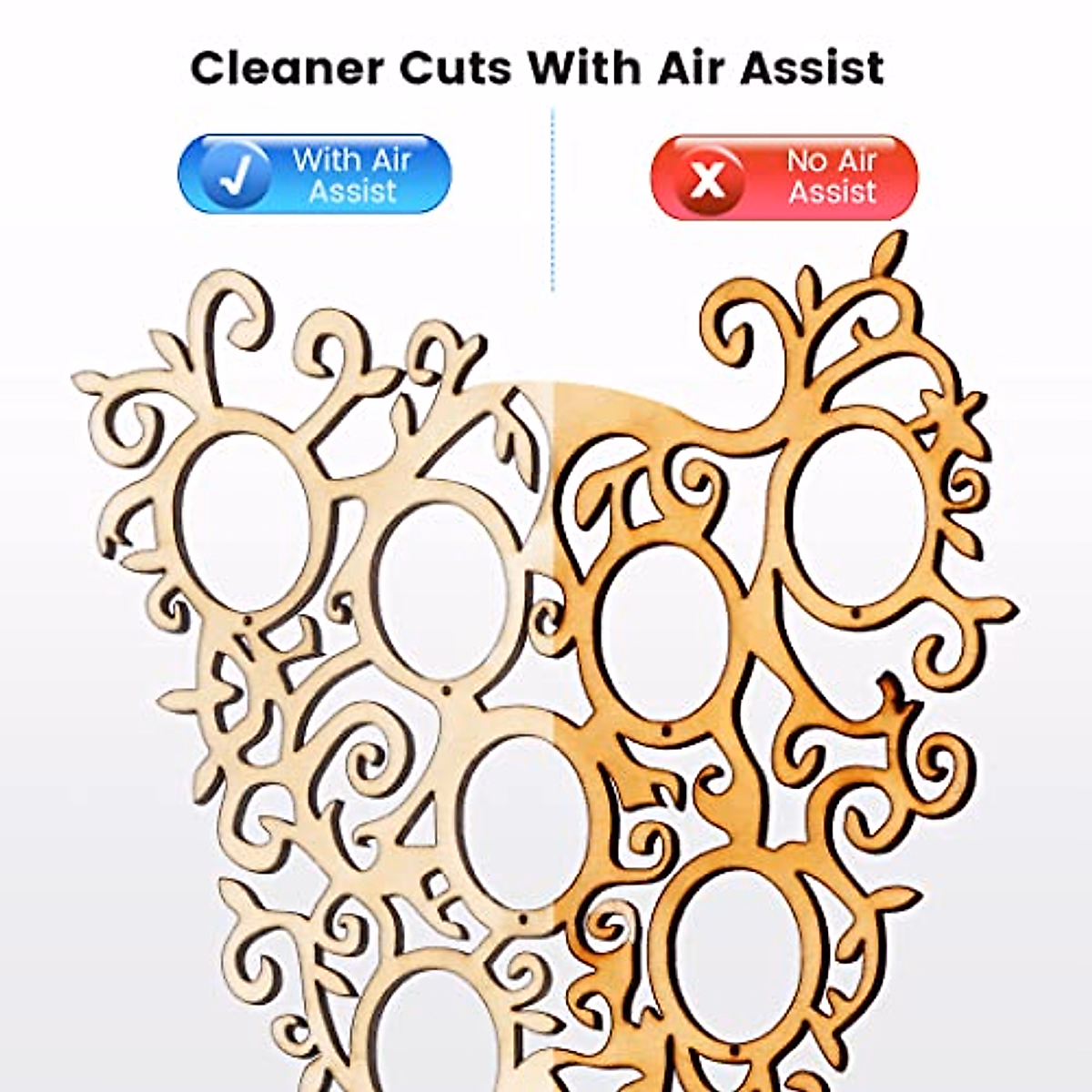 Comgrow Z1 Laser Engraver 10W Output Power with Air Assist, 24V Desktop 48W Laser Cutter and Engraving Machine Compressed Laser Spot 0.08mm, 10000mm/min Diode Laser Cutting for Metal Wood