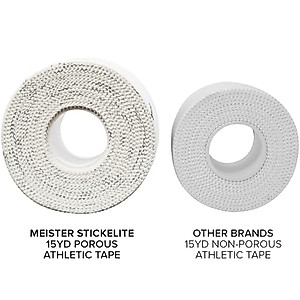 Meister StickElite Professional Porous Athletic Tape - 15yd x 1.5" - White - 3 Rolls