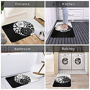 Xydzqdlmmd Dungeons and Dragons Yin Yang Floor Mat Rugs Non-Slip Home Decorate Cover Carpets Absorbent Dirt, White, 31.5x19.5in