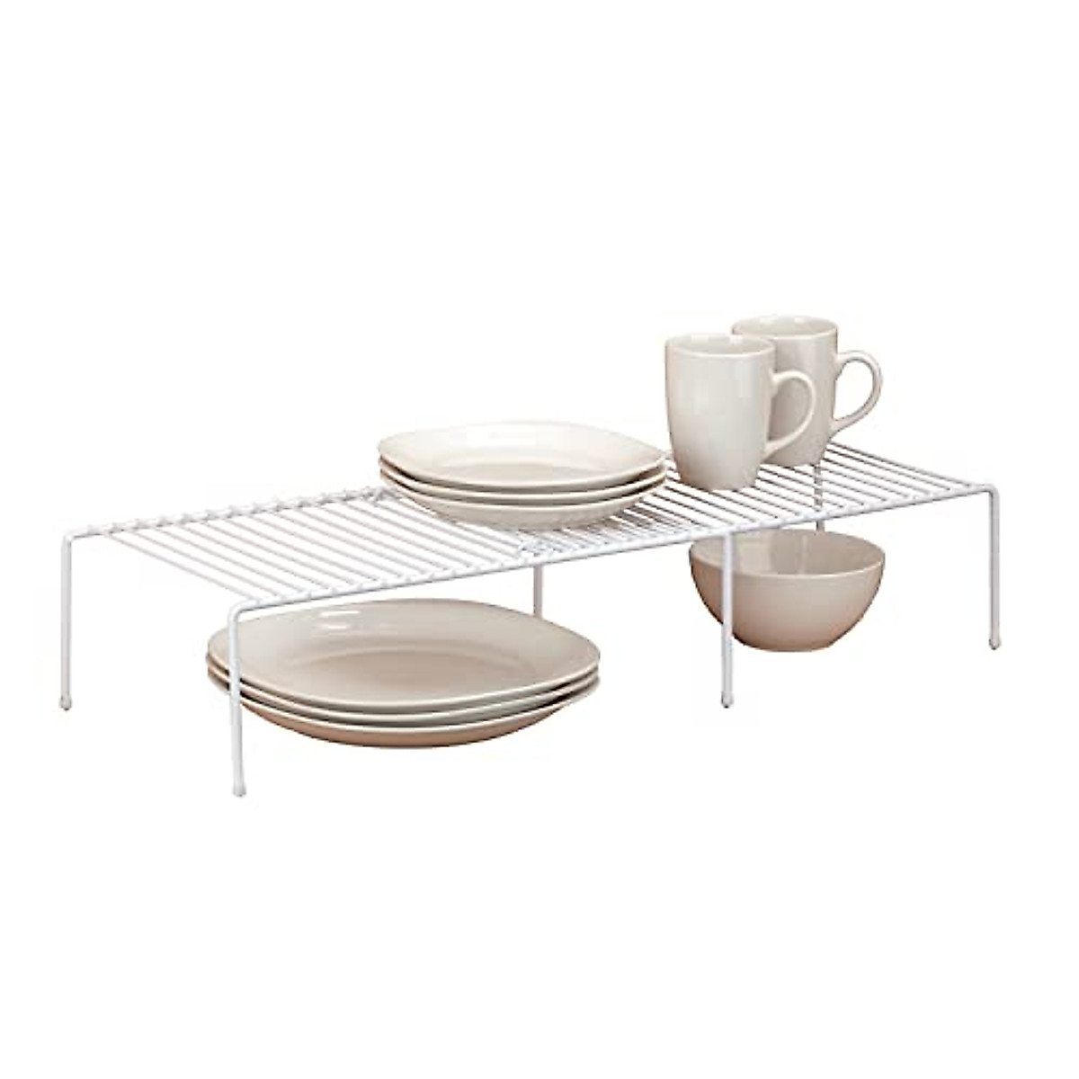 Kitchen Details Cabinet Expandable Helper Shelf | Cabinet & Countertop Organization | Pantry | Space Saver Storage | White